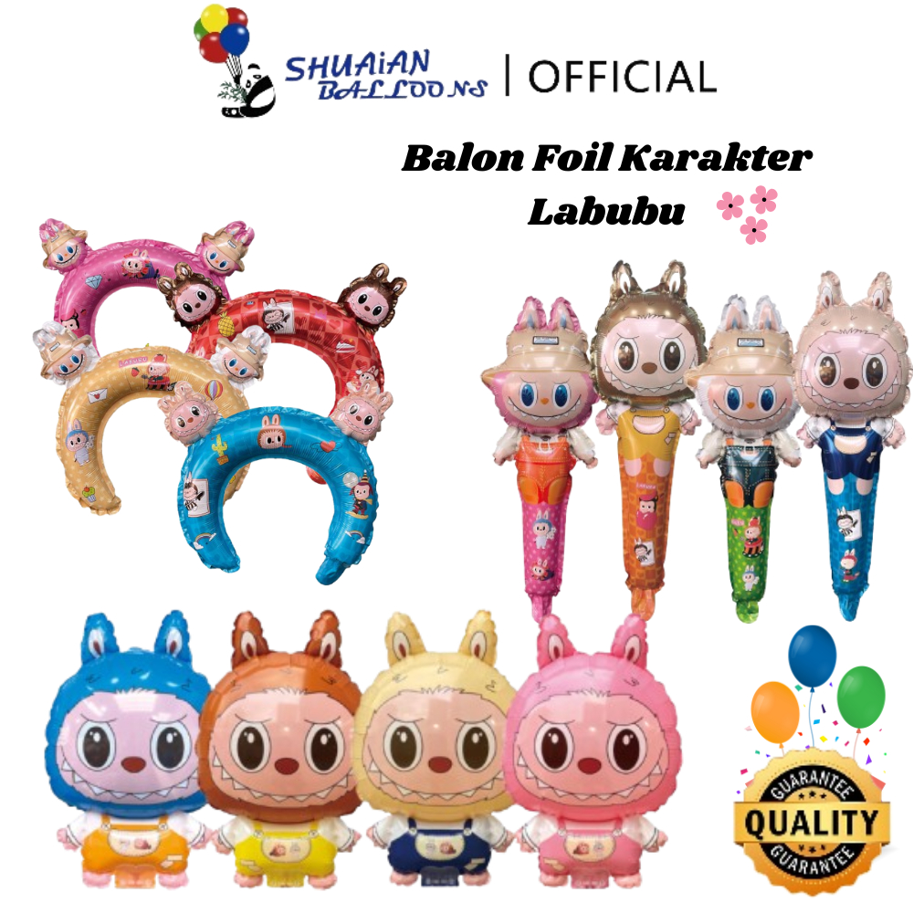 Jual Balon Bando Motif Labubu / Balon Pentungan Labubu / Balon Foil ...