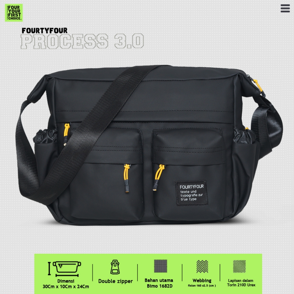 Jual FOURTYFOUR PROCESS - Tas Selempang Pria Premium - Slingbag Bahu ...