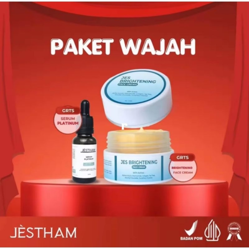 Jual New !!Jestham paket wajah special /cream glow serum platinum ...