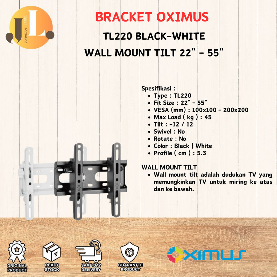 Jual Bracket Oximus TL220 22" - 55" TV LED LCD Monitor Wall Mount Tilt ...