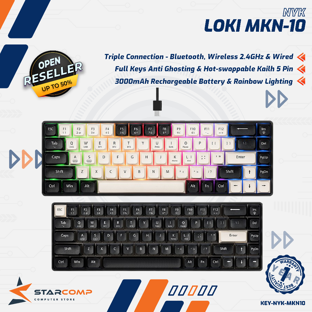Jual NYK Nemesis LOKI MKN-10 / MKN10 Keyboard Mechanical 3in1 ...