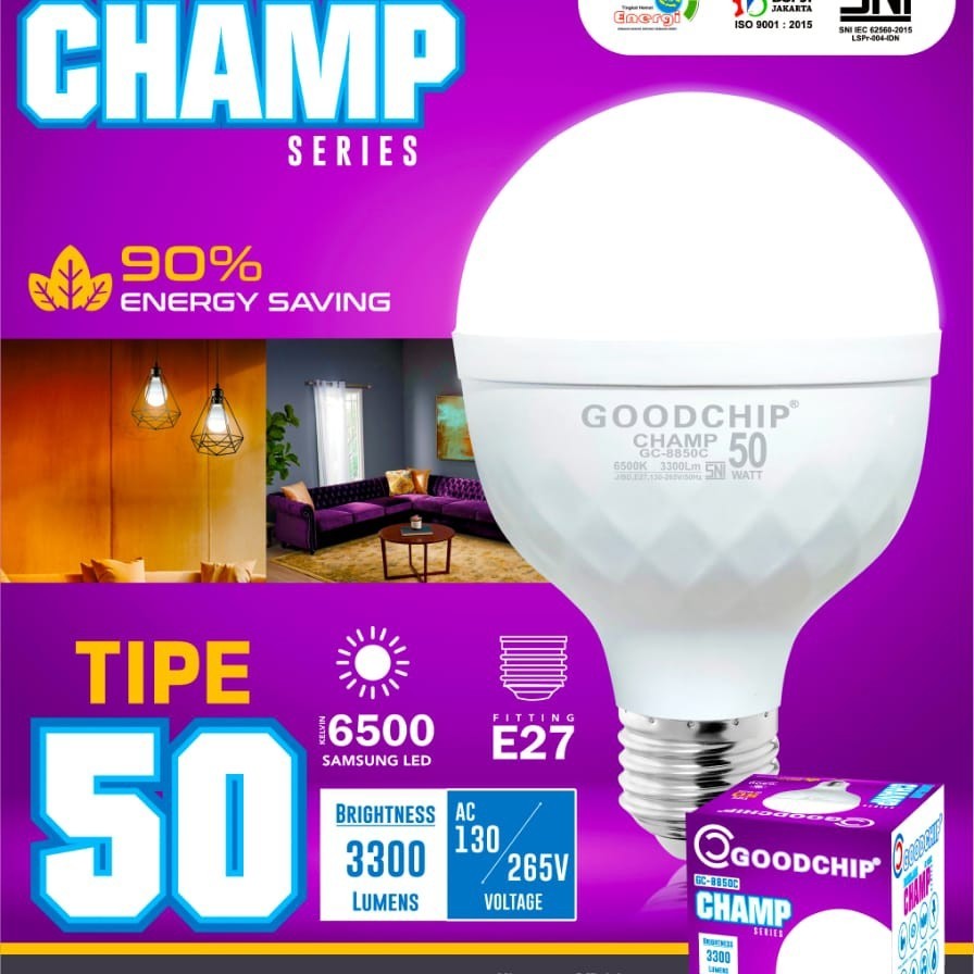 Jual LAMPU BOHLAM LED GOODCHIP CHAMP SERIES 50W TIPE 50 GC-8850C PUTIH ...