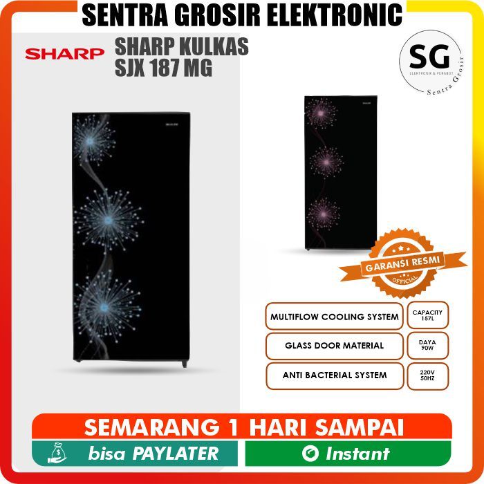 Jual Kulkas 1 Pintu Sharp SJ-X187MG / SJX 187 MG Lemari ES 187MG SJ-X 187-MG DP / DB | Shopee ...