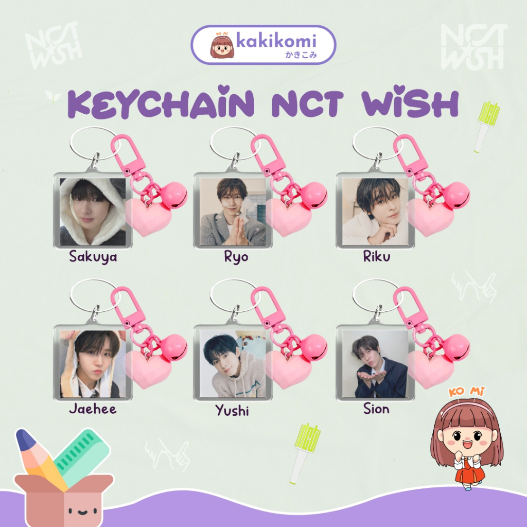 Jual Keychain NCT Wish Gantungan Kunci NCT Wish Dua Sisi Yushi Sakuya ...