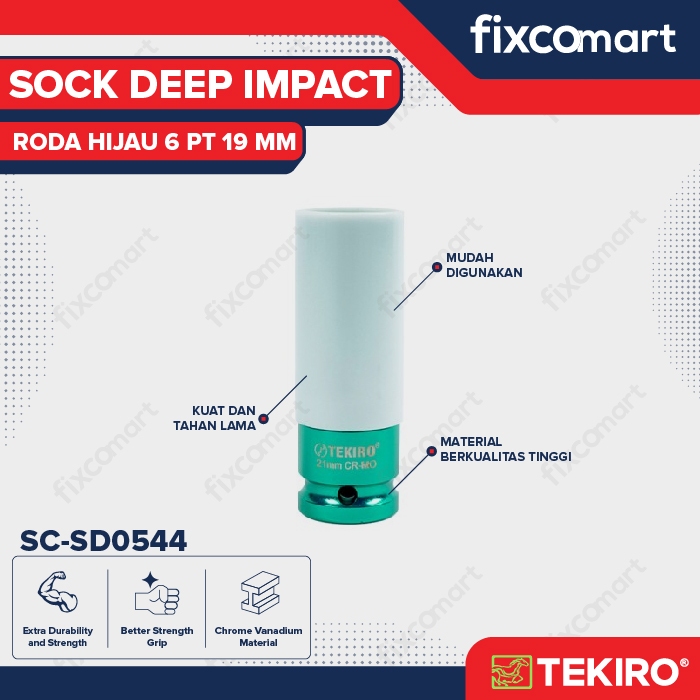 Jual Tekiro Mata Sock Impact 1/2 Inch 19 Mm (Roda Hijau) / Tekiro Sock Seep Impact | Shopee ...