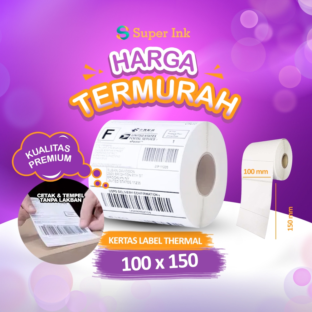 Jual Kertas Label Barcode 100 X 150 Kertas Stiker Thermal 100x150 mm ...