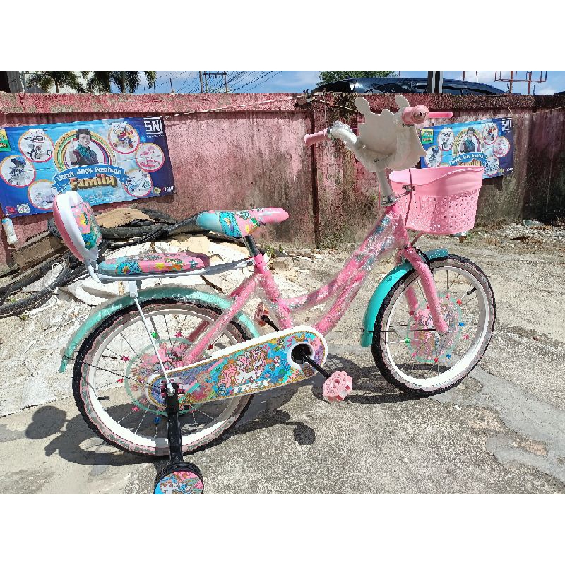 Jual SEPEDA MINI KERANJANG RING 18 MREK TRACK,WARNA PINK | Shopee Indonesia