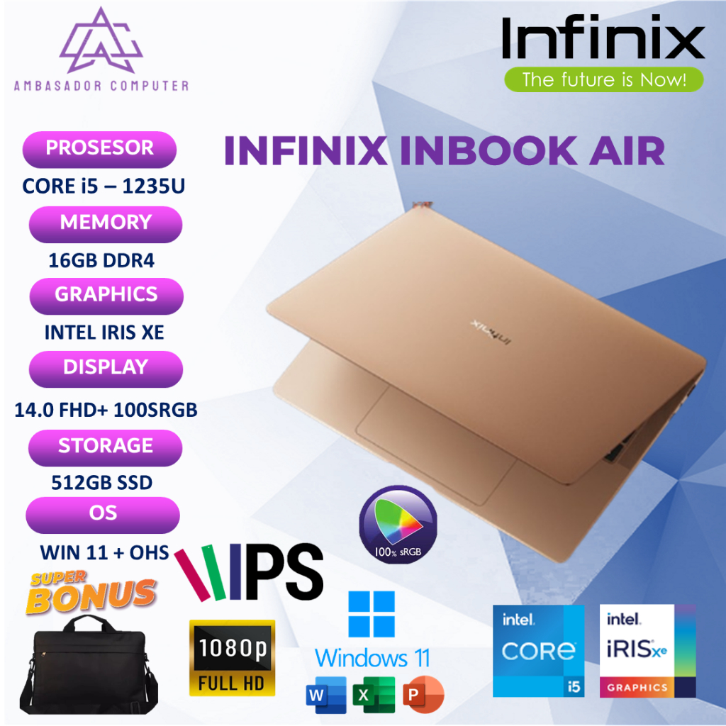 Jual Infinix Inbook Air XL442 i5 1235U 16GB 512GB Full HD+ Windows11 ...