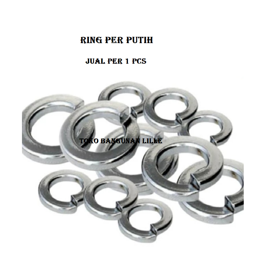 Jual Ring Per m 4 Putih Spring Washer Lock Galvanis M4 Ring Ver ...