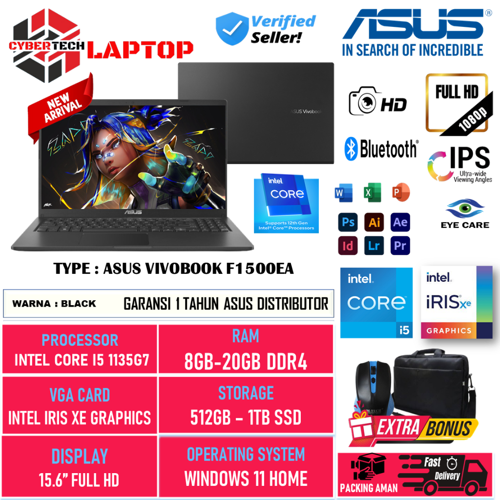 Jual PROMO Laptop Asus Vivobook 15 F1500EA Intel Core i5 1135G7 RAM ...