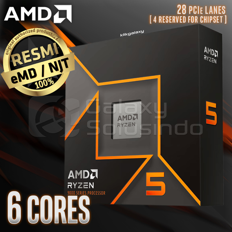 Jual AMD Ryzen 5 9600X 6 Core 12 Threat 5.4GHz AM5 Processor | Shopee ...