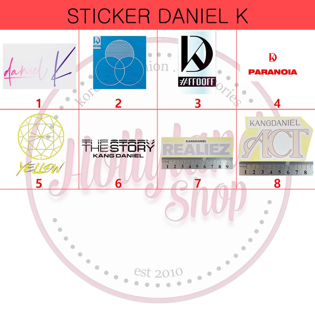 Jual Sticker Daniel K , Kang Daniel Logo part 1 (5pcs Sticker) Unofficial | Shopee Indonesia