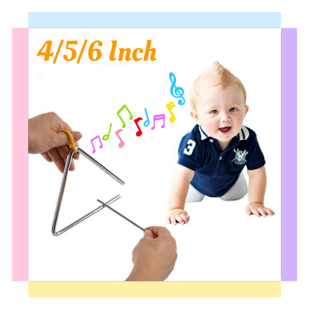 Jual 4/5/6 Inci Alat Musik Perkusi Anak Triangle Instrument Triangle ...