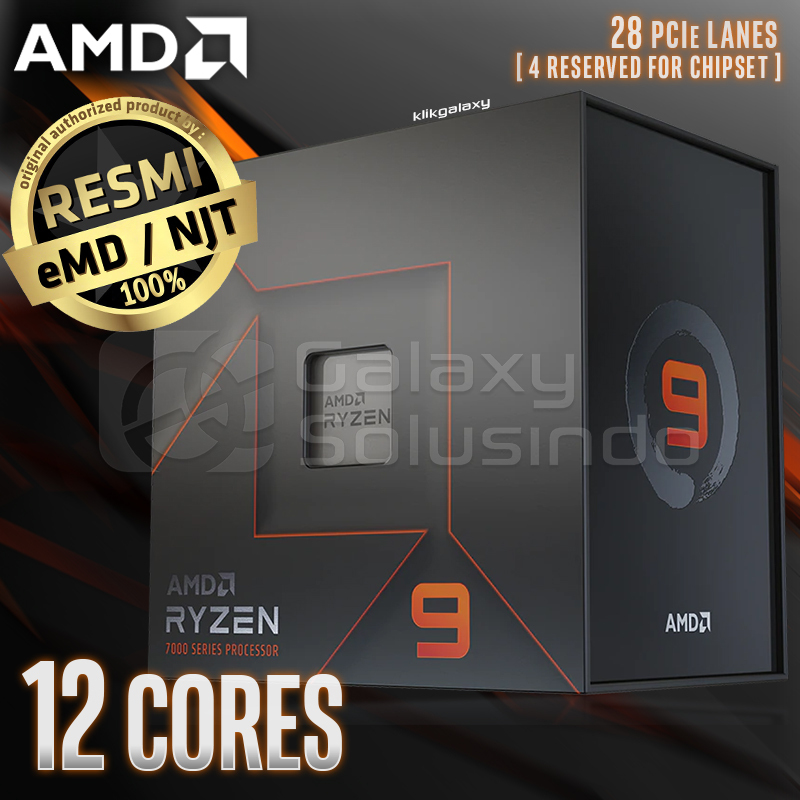 Jual AMD Ryzen 9 7900X 12 Core 24 Thread 5.6Ghz AM5 Processor | Shopee ...