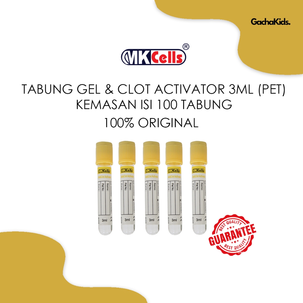 Jual TABUNG GEL & CLOT ACTIVATOR 3ML PET / TABUNG KUNING GEL & CLOT ...