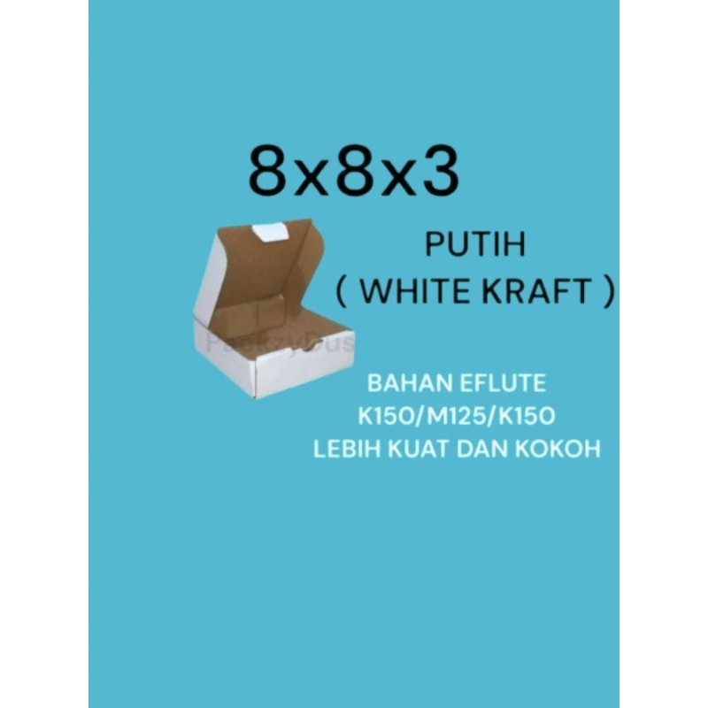 Jual dus packing DIE CUT 8X8X3 WARNA PUTIH | Shopee Indonesia