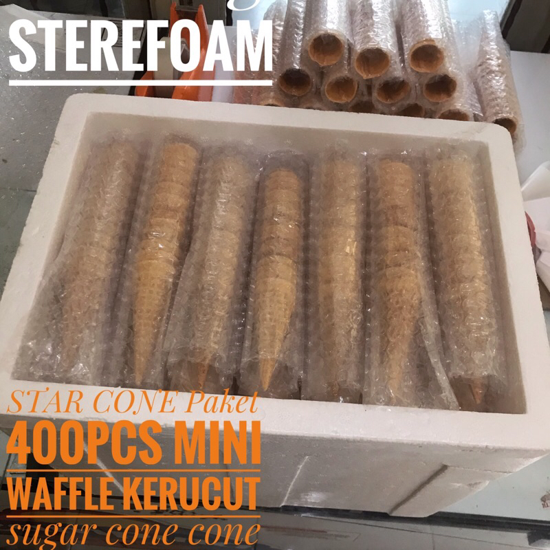 Jual STAR CONE PAKET usaha 400pcs MINI waffe kerucut sugar cone ice ...