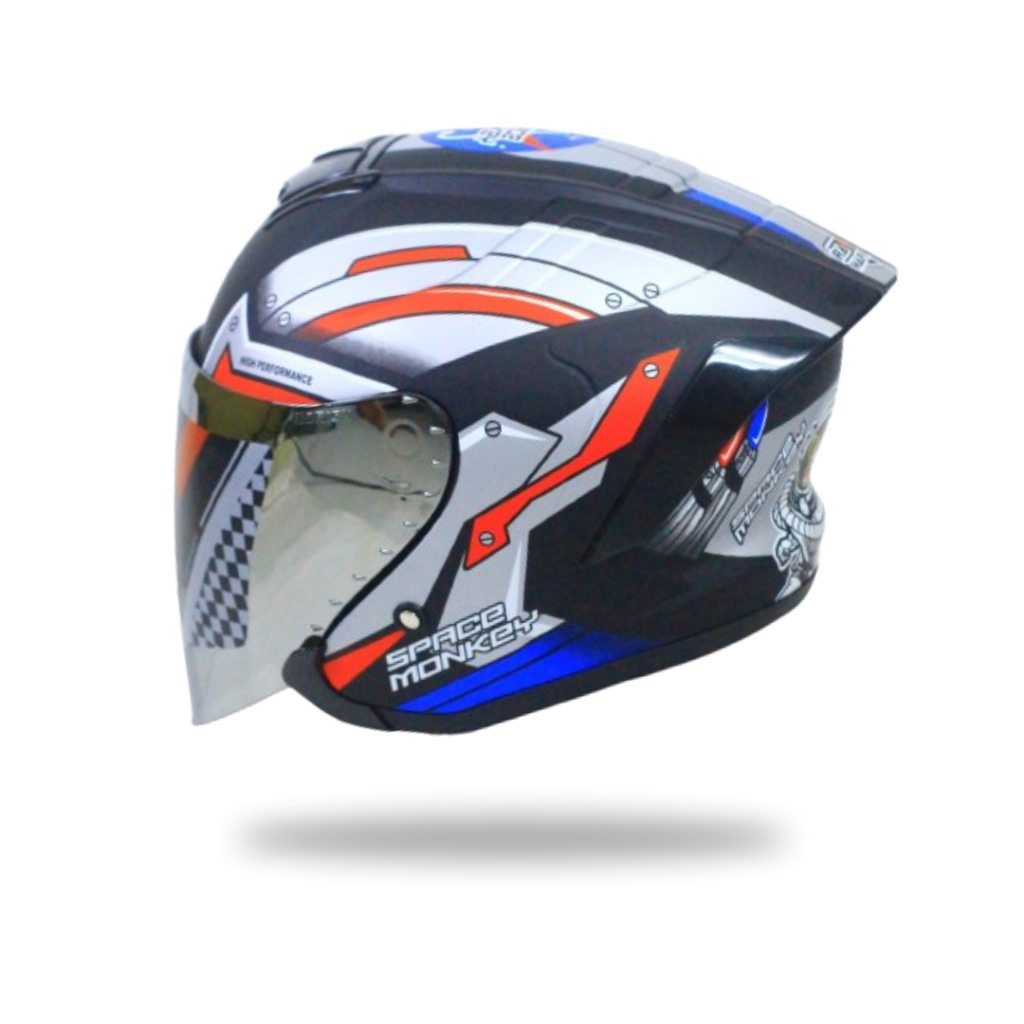Jual Helm Half Face JS Armor Motif SPACE MONKEY Premium SNI/Helm Pria ...