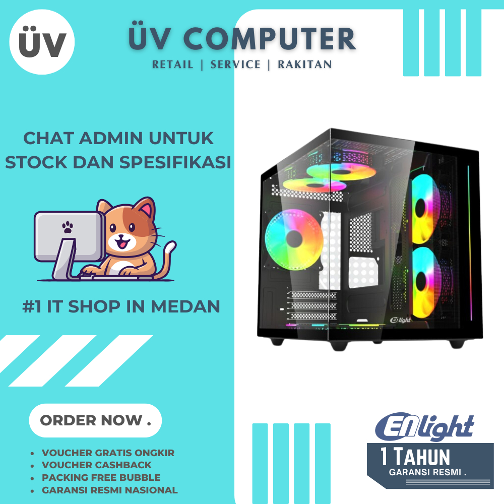 Jual Casing PC Komputer Enlight Infinity EN-Z8 | Mini Tower | Micro ATX Case | 3 Fan RGB Black ...
