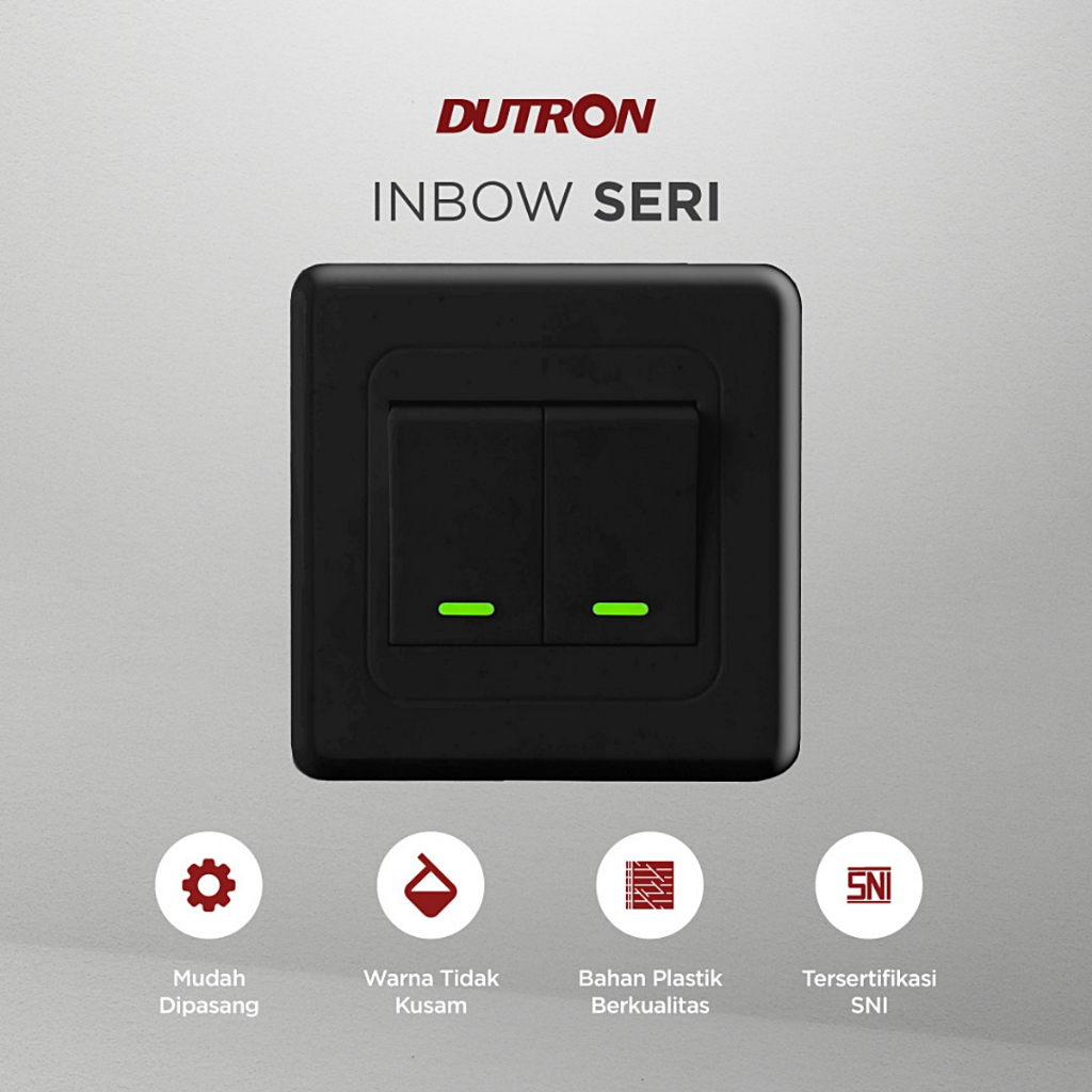 Jual Saklar Double Inbow Hitam Tanam Dinding Engkel Seri Ganda SNI ...
