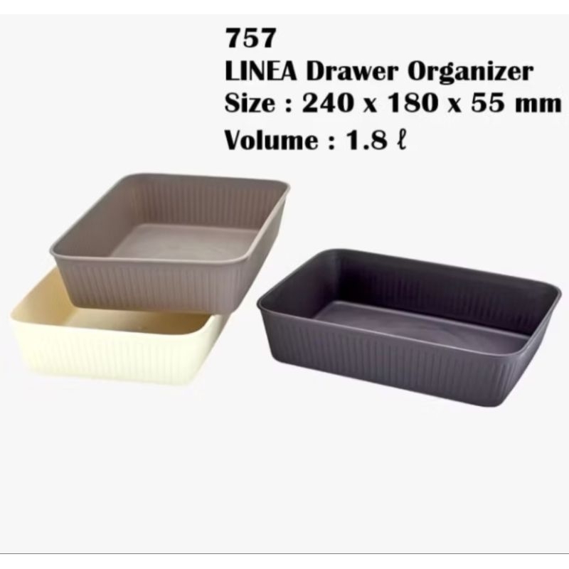 Jual Green Leaf 757 keranjang plastik besar wadah laci organizer 1,8 ...