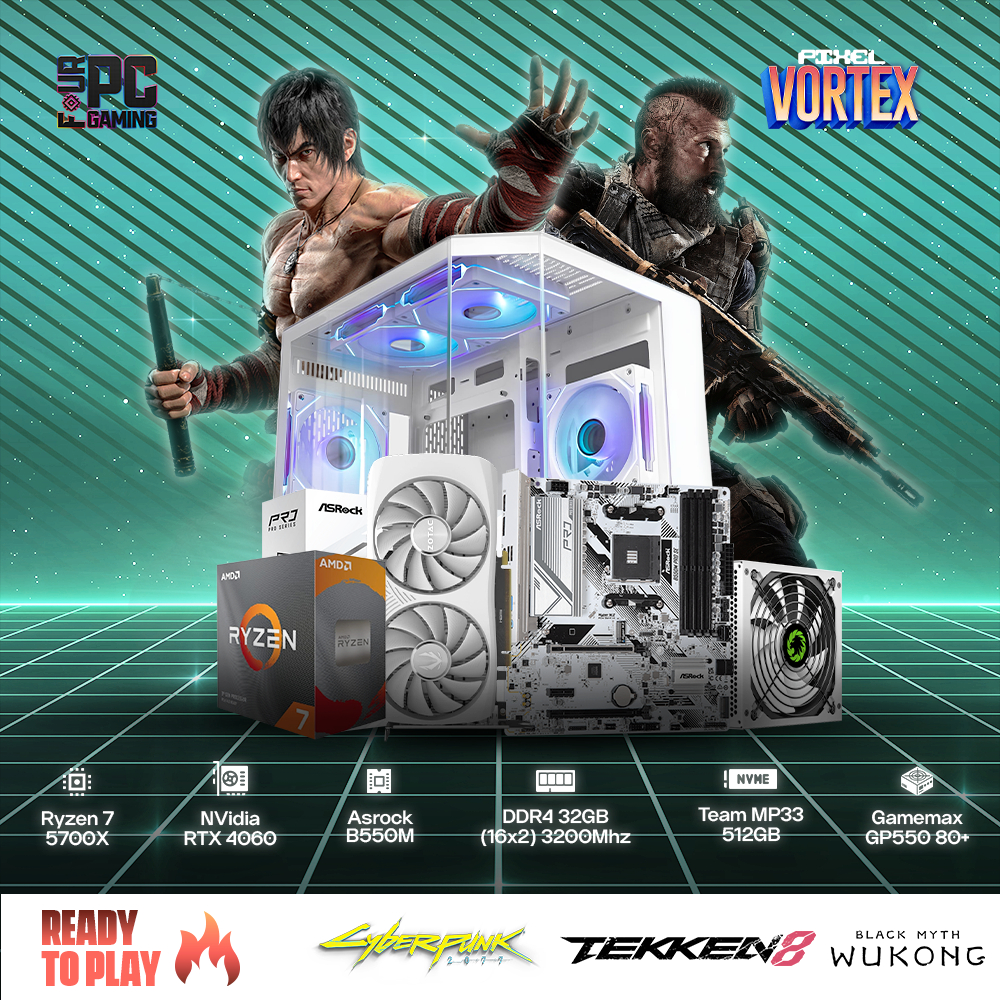 Jual PC Gaming Rakitan Pixel Vortex | AMD Ryzen 7 5700X | VGA RTX 4060 ...