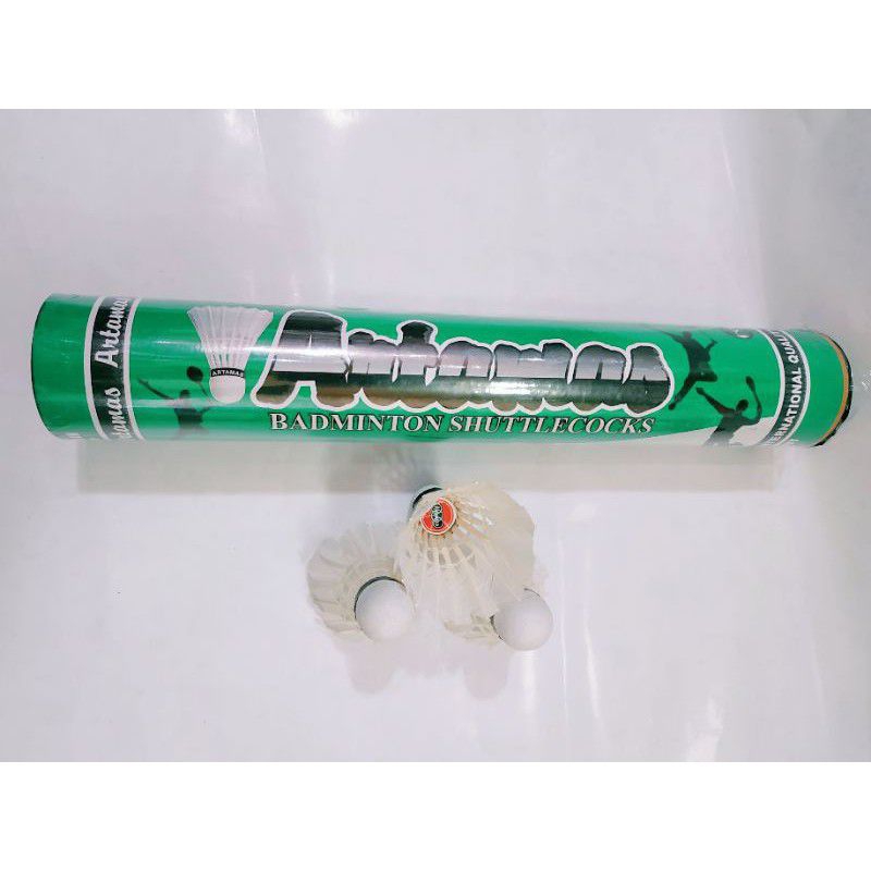 Jual Per slop shuttle cock badminton Artamas kock bulu tangkis hijau ...