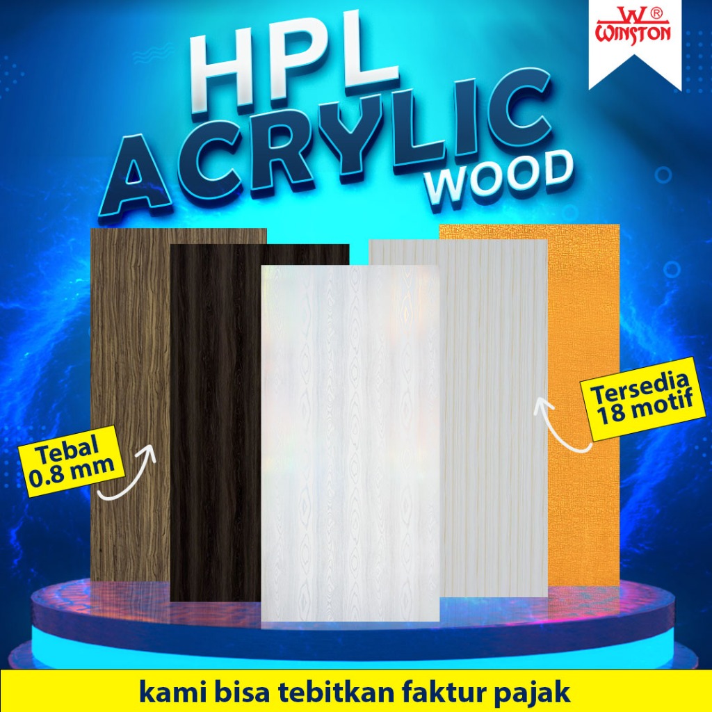 Jual "HPL Akrilik Putih Wood Gold Glossy untuk Kitchen Set HPL STICKER / HPL WINSTON MOTIF KAYU ...