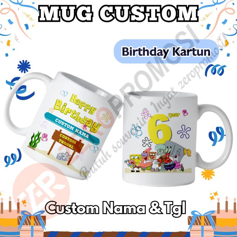 Jual Mug Birthday Custom Kartun Lucu - Mug Ulang Tahun | Shopee Indonesia
