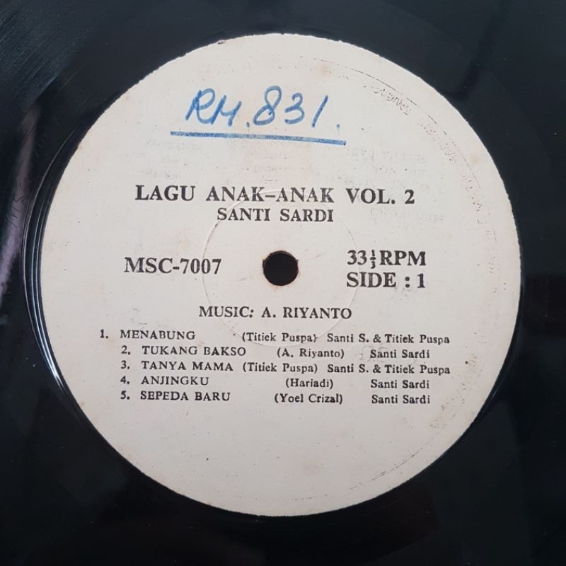 Jual Vinyl Piringan Hitam 12 inch Santi Sardi - Lagu Anak Anak Vol. 2 ...