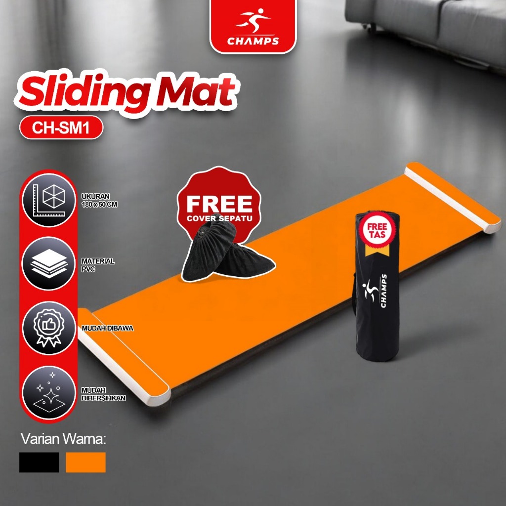 Jual CHAMPS Sliding Mat Alat Fitness Gesek Kaki Portabel Alat Olahraga ...