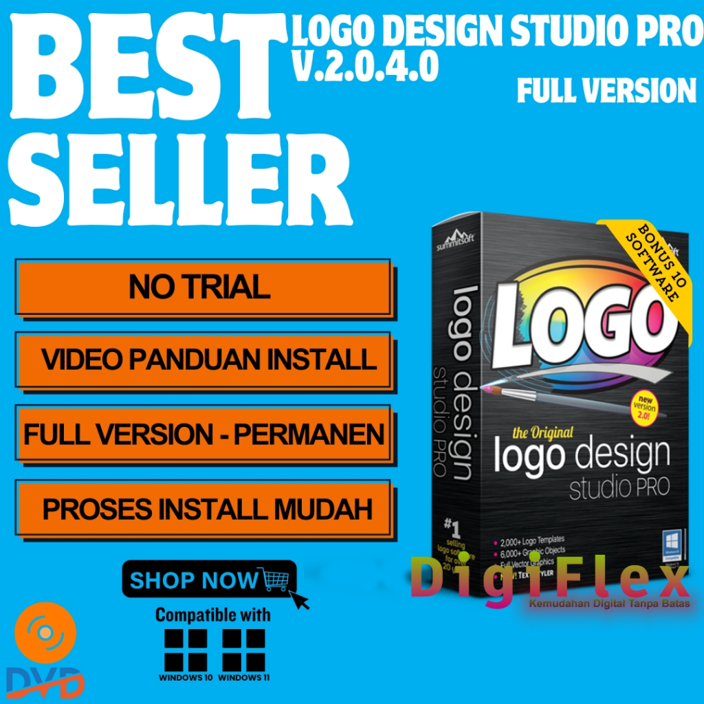 Jual Logo Design Studio Pro Program untuk membuat design Logo dengan ...