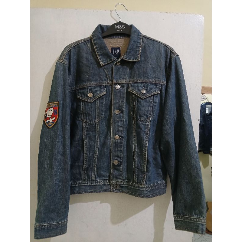 Jual GAP SNOOPY JAKET JEANS DENIM SECOND VINTAGE SIZE S FIT M (LD 100 PJ 57CM) | Shopee Indonesia