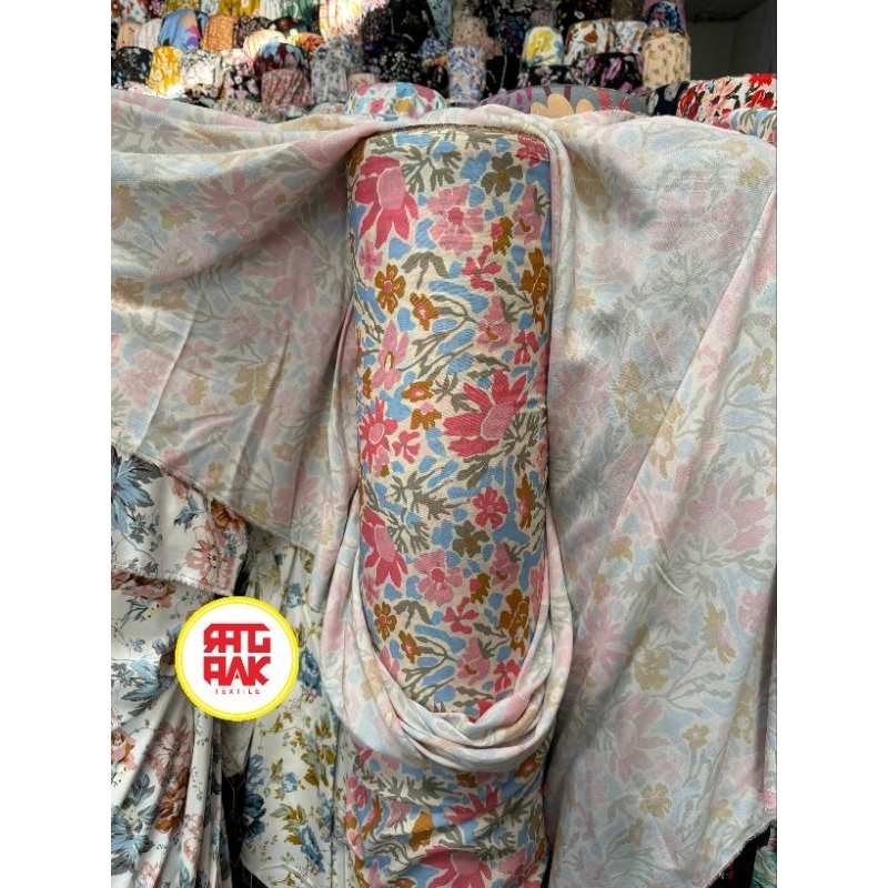 Jual KAIN KATUN RAYON VISCOSE PREMIUM MOTIF BUNGA GRADE A (LEBAR/BIDANG ...