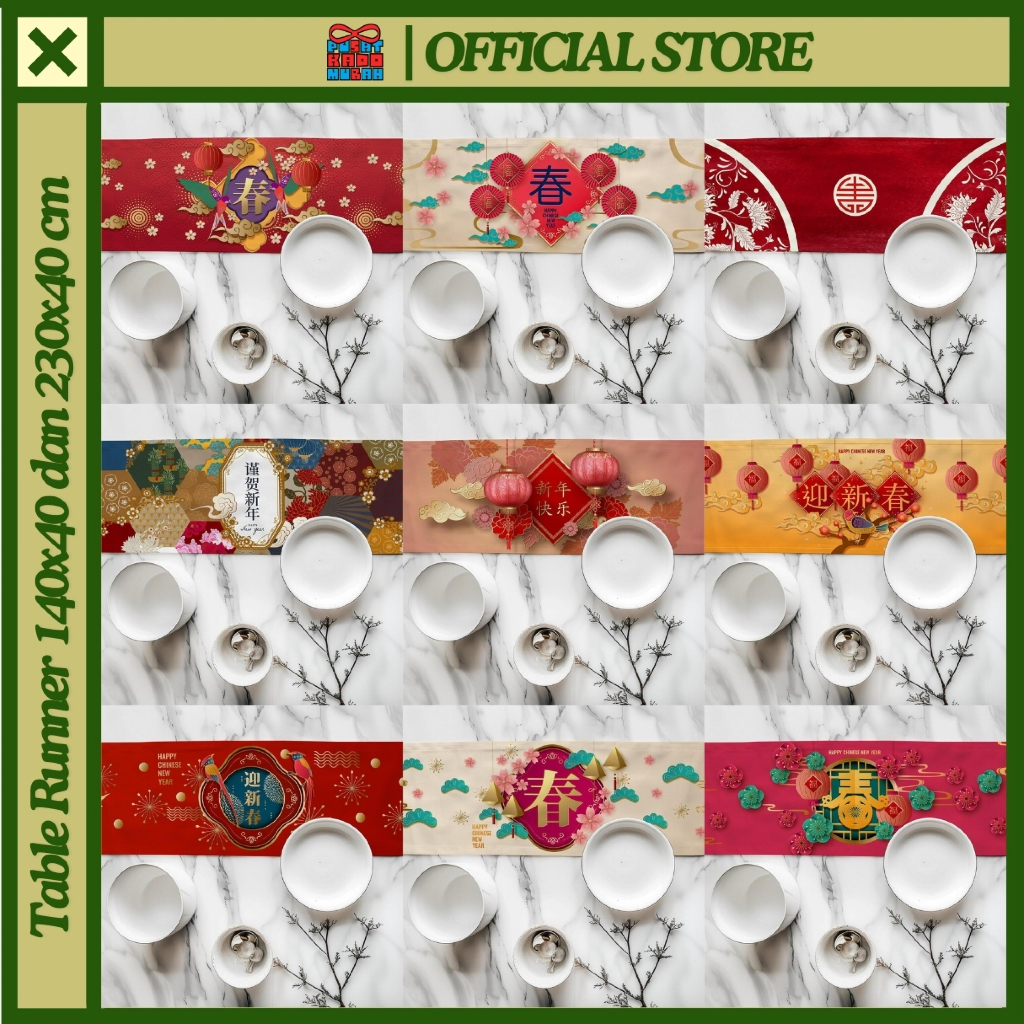 Jual Table Runner Taplak Meja Print Motif Edisi Imlek Chinese New Year ...