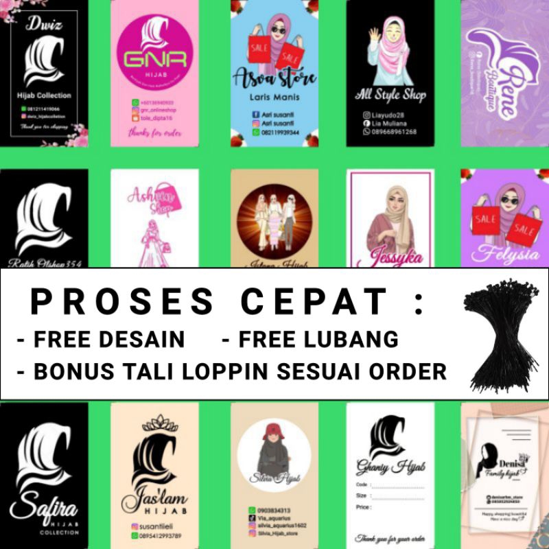 Jual Hangtag bonus tali HANGTAG CUSTOM han tag label baju handtag free ...