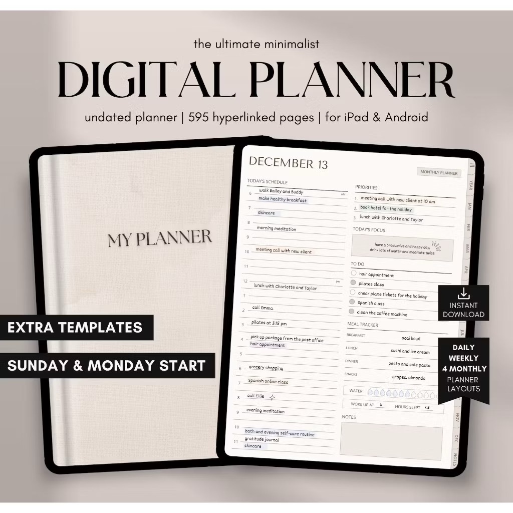 Jual Digital Planner Undated, iPad & Android Planner, GoodNotes Planner ...