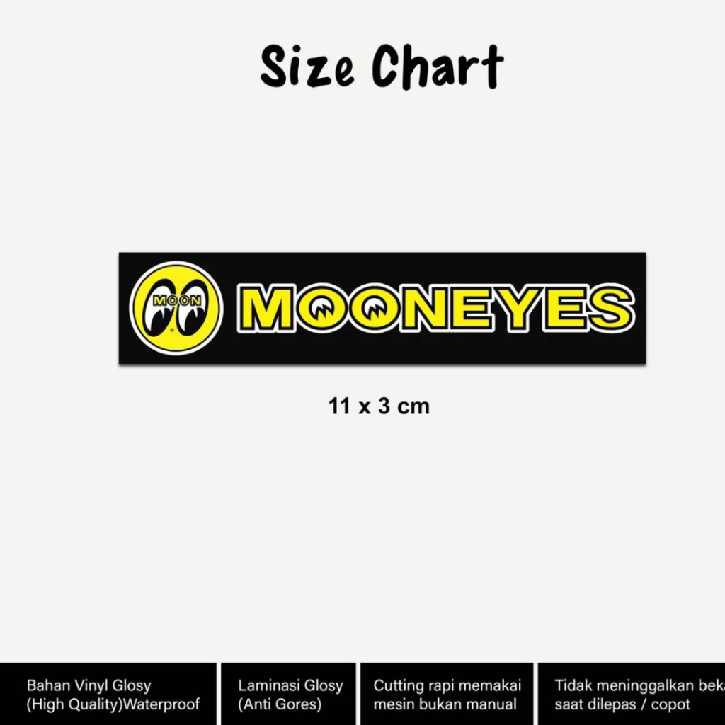 Jual Stiker Sticker Mooneyes Vinyl Laminasi Glossy Panjang 11cm Satuan | Shopee Indonesia