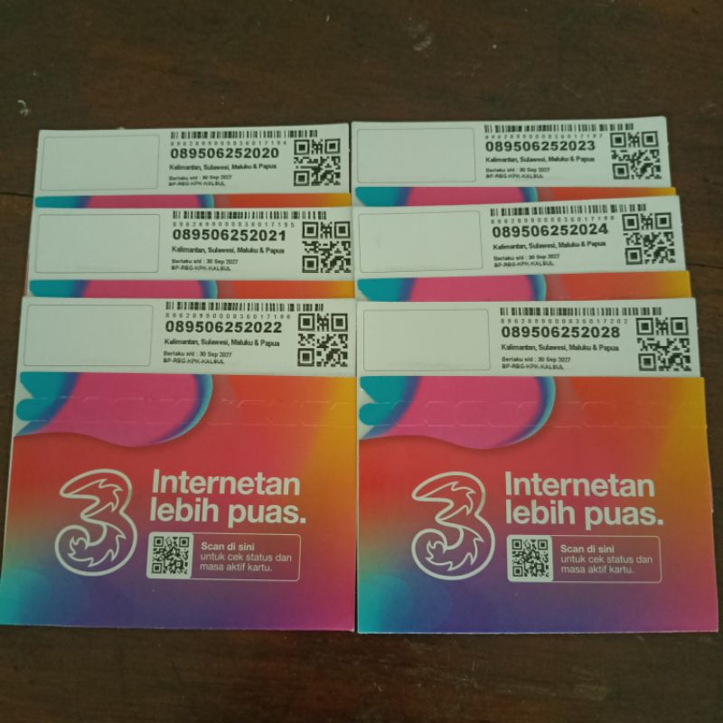 Jual Kartu Perdana Nomor Cantik 3 Tri Three Seri Tahun 2020-2028 Bonus ...