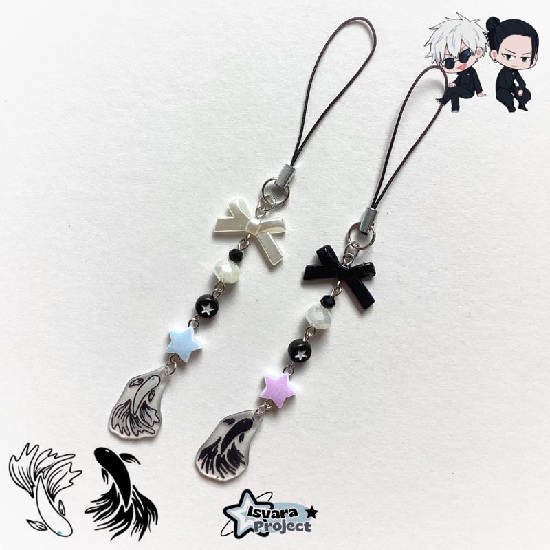 Jual PHONE CHARM FISH JUJUTSU KAISEN SATORU GOJO AND GETO KEYCHAIN ...
