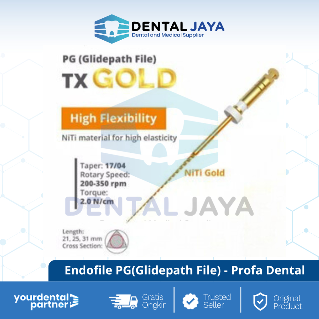 Jual Profa Dental Endofile Pg (Glidepath File) | TX Gold Rotary File Glidepath | Shopee Indonesia