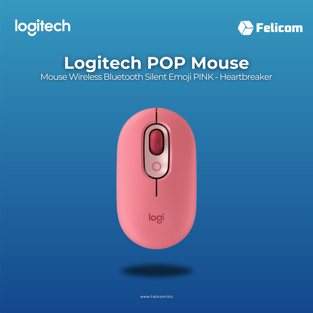 Jual Logitech POP Mouse Wireless Bluetooth Silent Emoji PINK - Heart ...