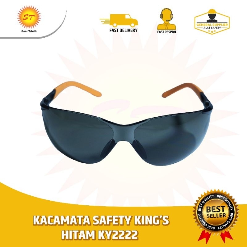 Jual Kacamata Safety King's Hitam KY2222 Original by Honeywell | Shopee ...