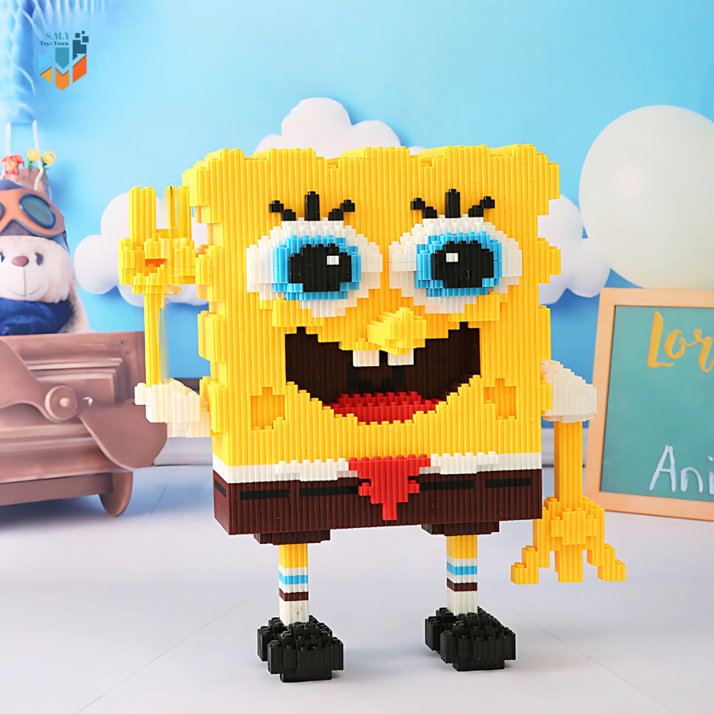 Jual SMY Toystown Mainan Nano Block Spongebob Medium 3D Model Mainan ...
