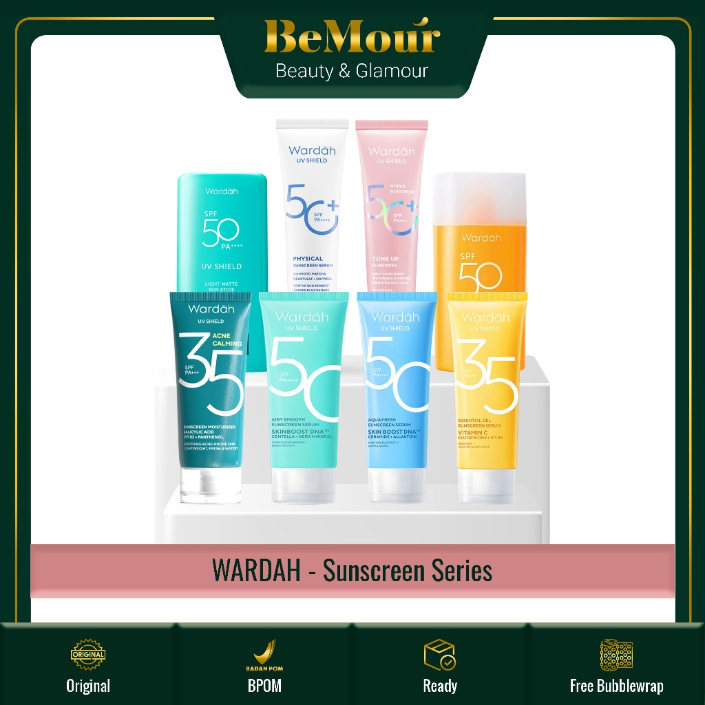 Jual WARDAH - UV SHIELD SUNSCREEN SERIES ( 25 | 30 | 35 | 40 ml ...