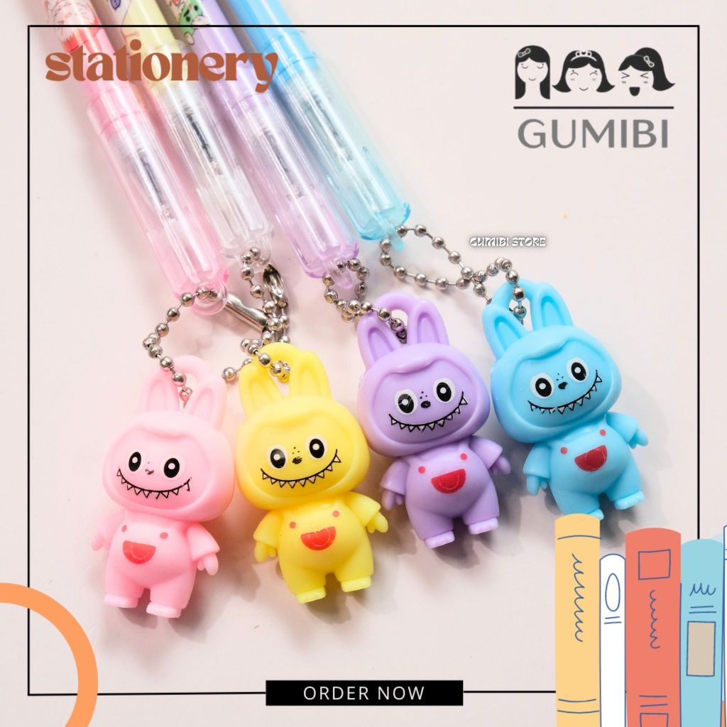 Jual PULPEN GANTUNGAN BONEKA LABUBU PEN GEL 3D BONEKA LABUBU BOLPEN ...