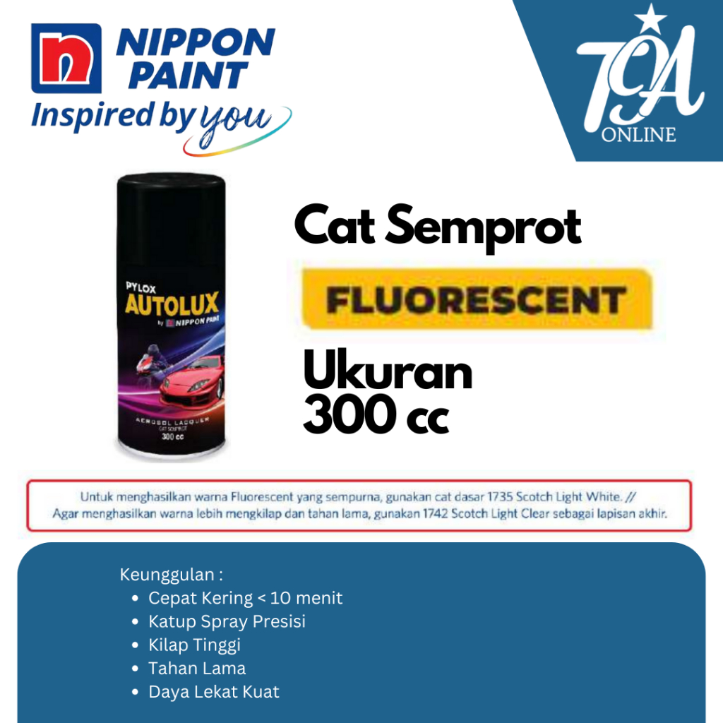 Jual NIPPON PAINT Pylox Autolux Cat Semprot Warna Fluorescent 300 cc ...