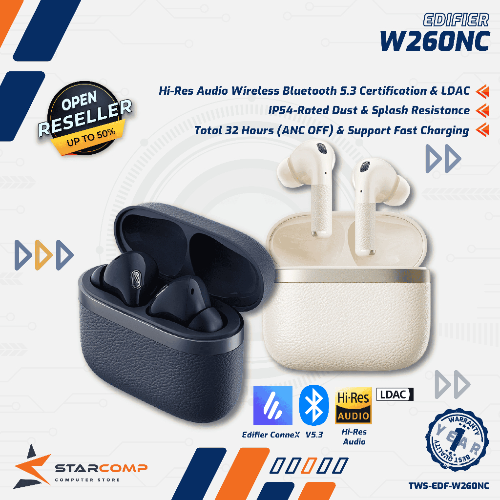 Jual EDIFIER W260NC True Wireless Earbuds with Active Noise ...