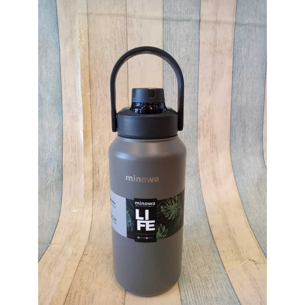 Jual Minowa Tumber Stainless 1,3 Liter 1,3L 1300ml Vacuum Bottle Botol Air Grey Red Vacuum ...