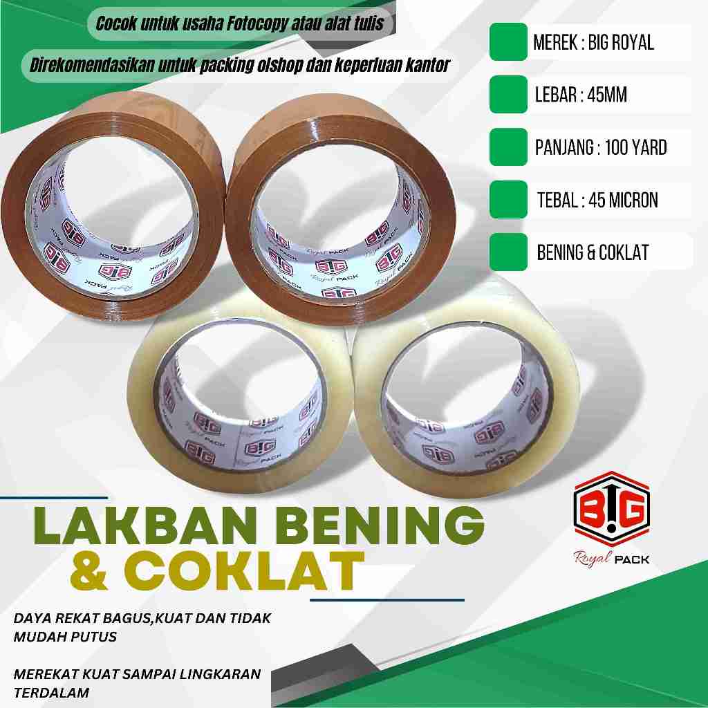 Jual Lakban coklat bening ukuran 45mm x 100yard | Shopee Indonesia